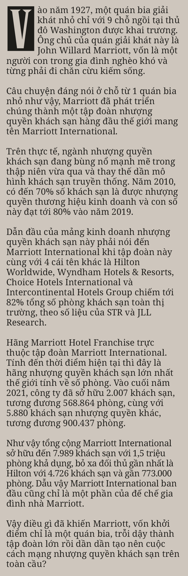 Bí thuật quyền năng của Tập đoàn Marriott: Từ quán bia ven đường trở ...
