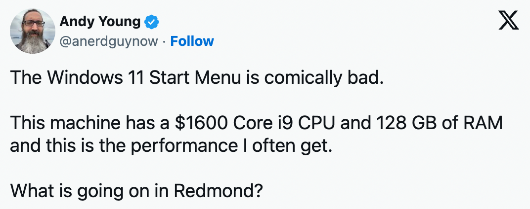 Thành phần này của Windows 11 tệ đến nỗi nhân viên Microsoft cũng phải chê