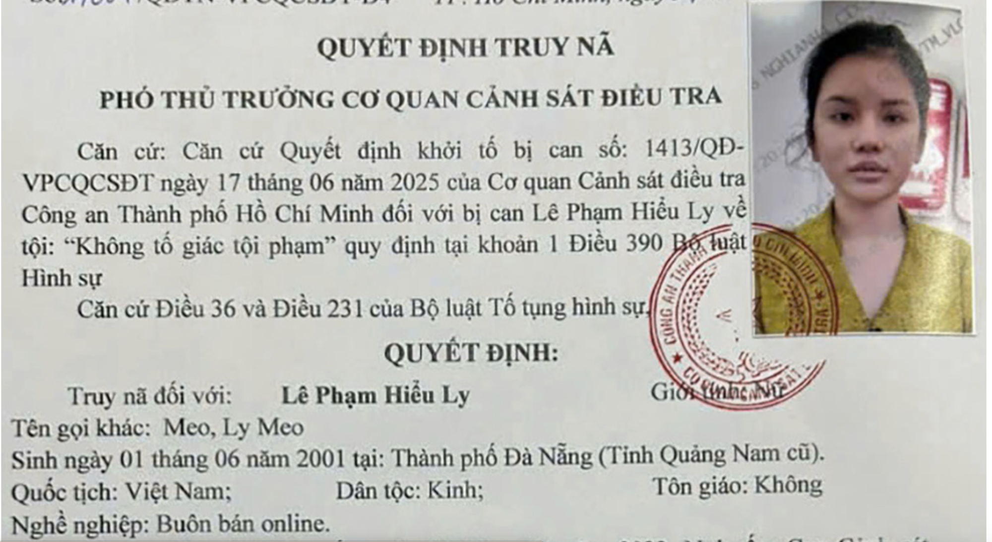 Vụ truy nã Lê Phạm Hiểu Ly: Hot girl Ly Meo liên quan gì đến đường dây ma túy từ Tam Giác Vàng?