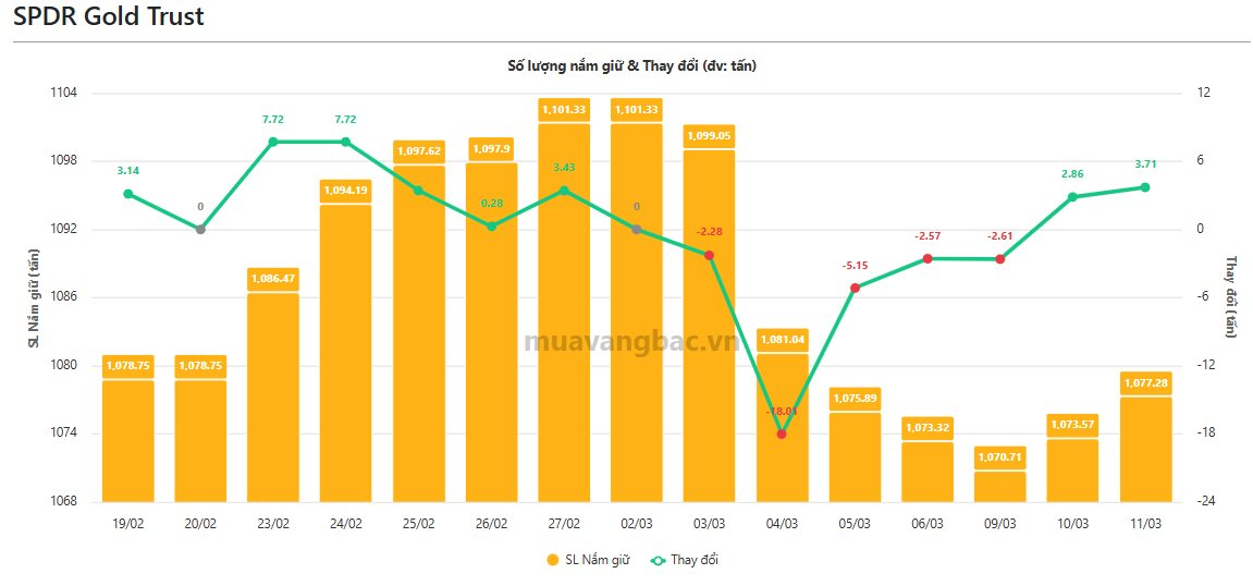 SPDR Gold Trust mua gần 7 tấn vàng trong 2 ngày , diễn biến Thị trường 2026