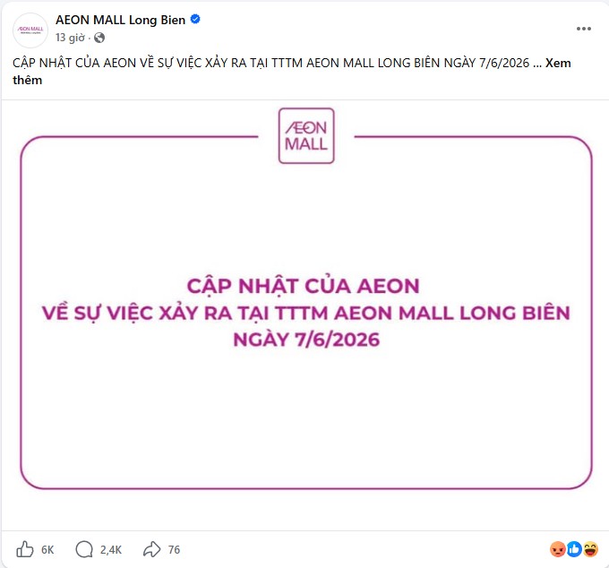 Sau 48 giờ, vụ AEON Mall Long Biên không còn là câu chuyện giữa khách ...