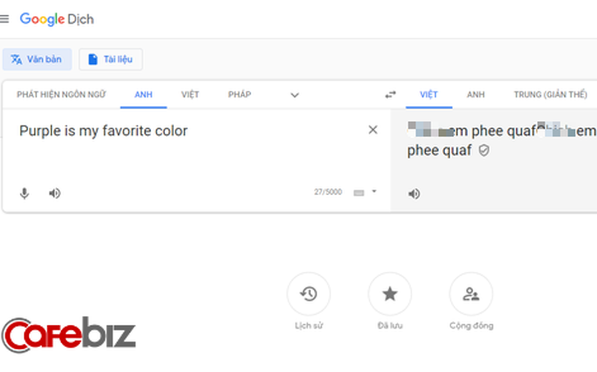 "Đỏ mặt" với câu dịch "Purple is my favorite color" của Google ...